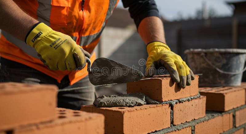 Construction Worker on Site: Building Foundation, Steel Rebar, Cranes ...
