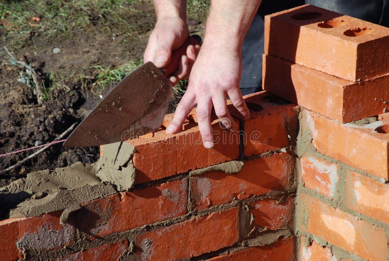 Bricklayer at work stock photo. Image of home, housing - 70503068