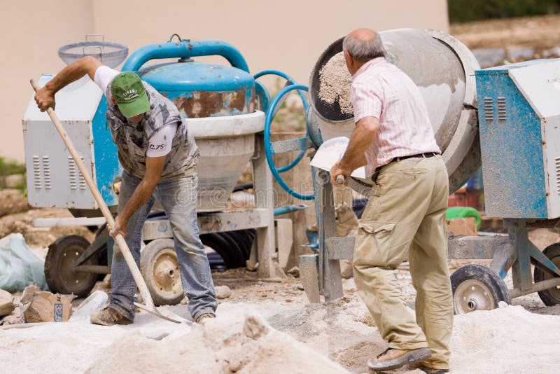 Bricklayer at work stock image. Image of repairing, bricklayer - 79926475