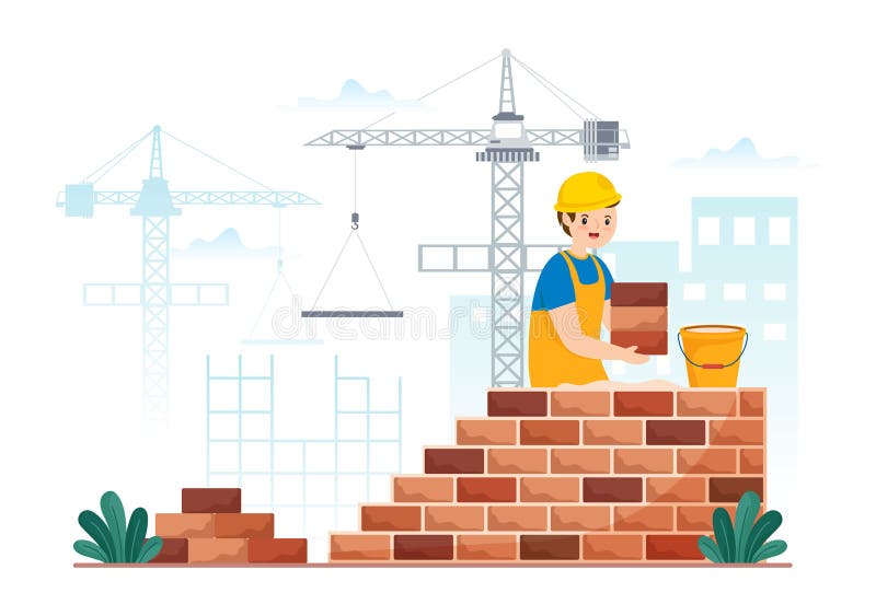 Bricklayer Cartoon Stock Illustrations – 1,575 Bricklayer Cartoon Stock ...