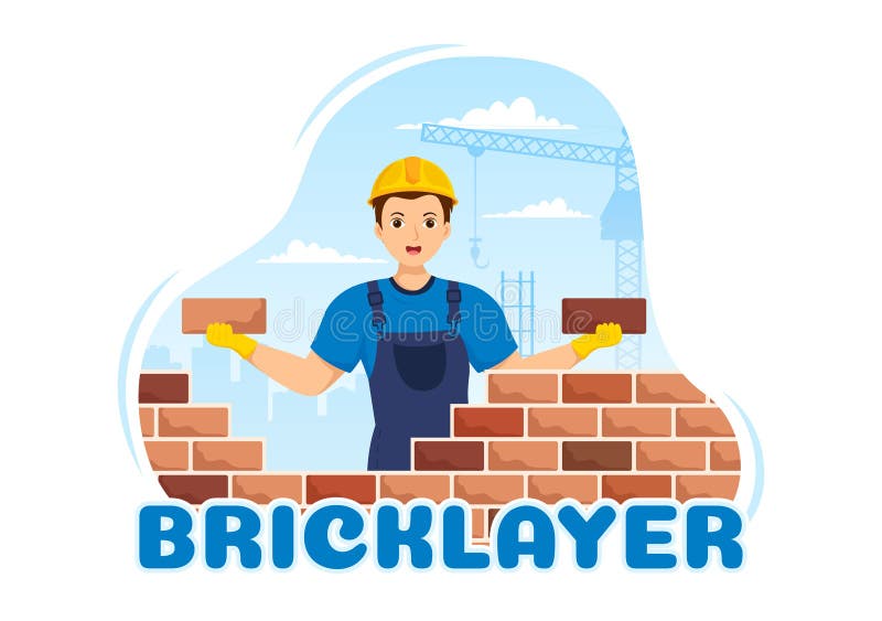 Construction Worker Laying Bricks Stock Illustrations – 228 ...