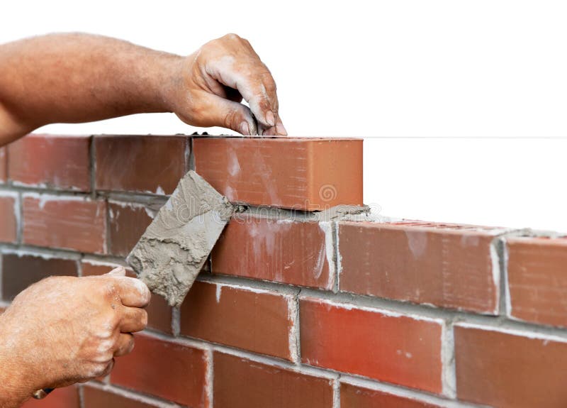 Bricklaying stock image. Image of hands, contractors - 19905407