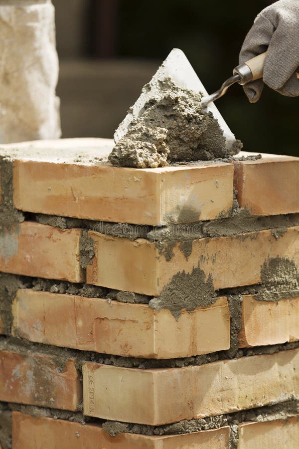Bricklaying brick wall stock image. Image of stone, brickwork - 190670775