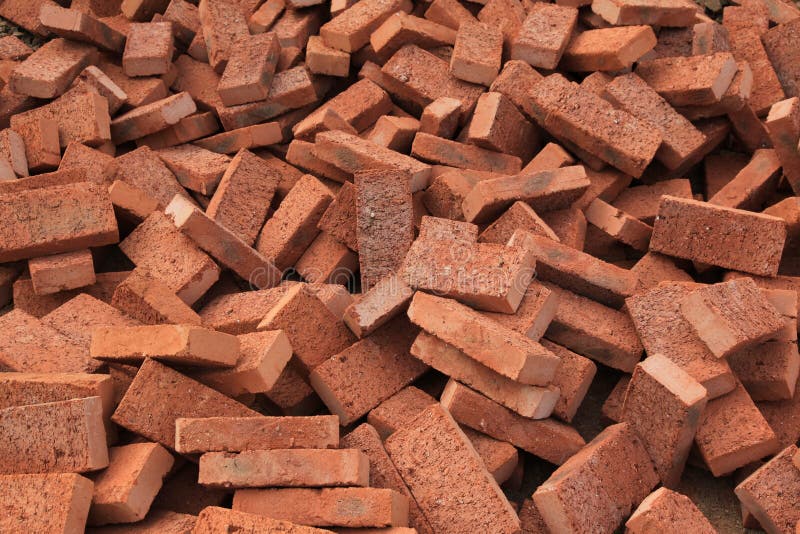Big Pile of Bricks Isolated Stock Photo - Image of bricklayer, house ...