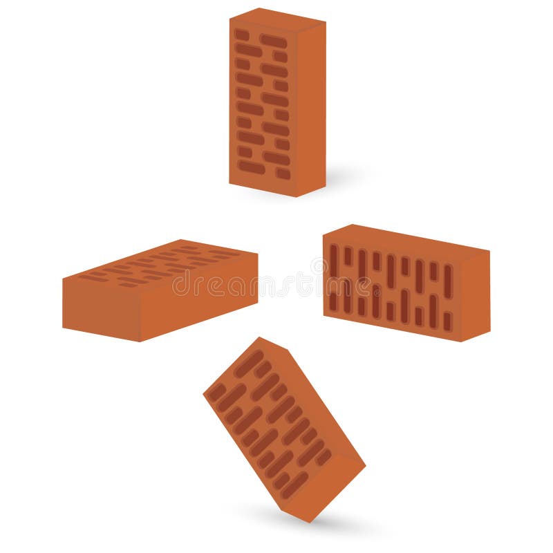 Bricks on White. Brick Icon Set. Flat 3d Isometric Vector Illustration ...