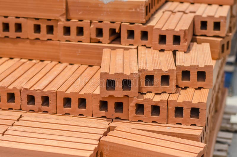 Bricks Aligned on the Floor Stock Image - Image of construction ...
