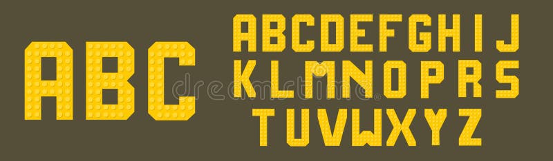 Creative and Colorful Building Block Letters. Brick Alphabet. Bold ...