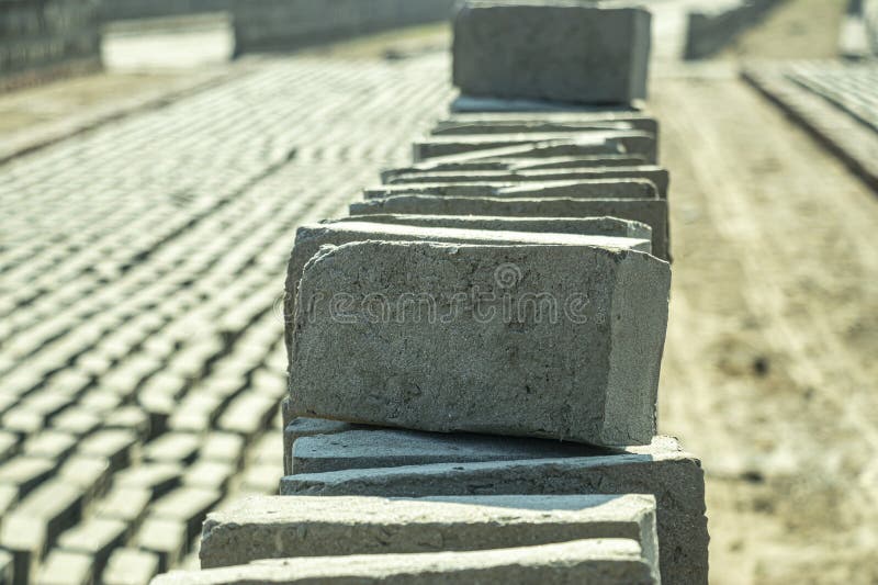 Bricks are Being Made in a Brick Factory Stock Image - Image of bricks ...