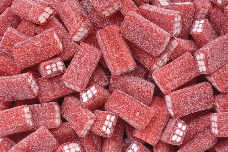Gummy Red Bricks, Covered with Sugar Stock Image - Image of ship ...