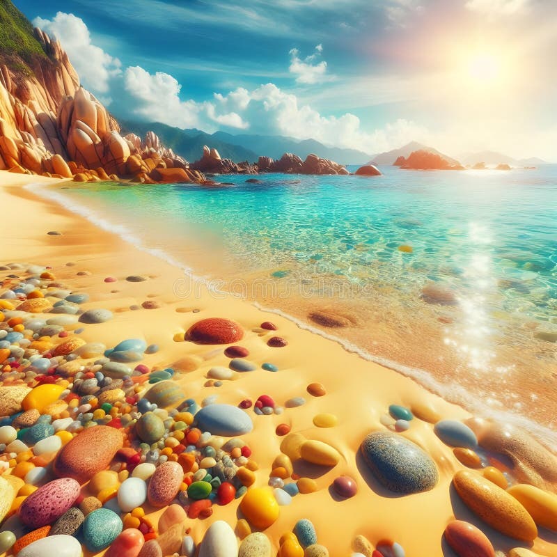 Bricks Colourful with Beach Summer Sea Stock Illustration ...