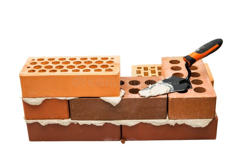 Bricks with Construction Accessories Stock Image - Image of background ...