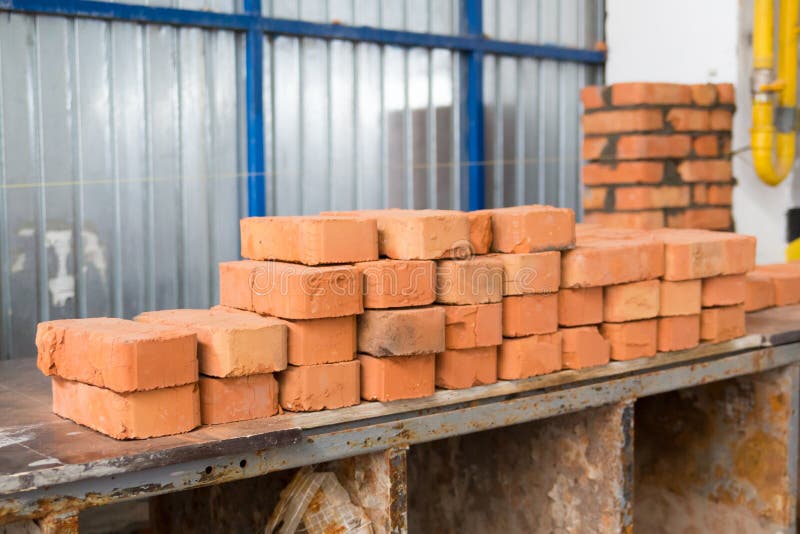 Bricks at a Construction Site Stock Photo - Image of cement, structure ...