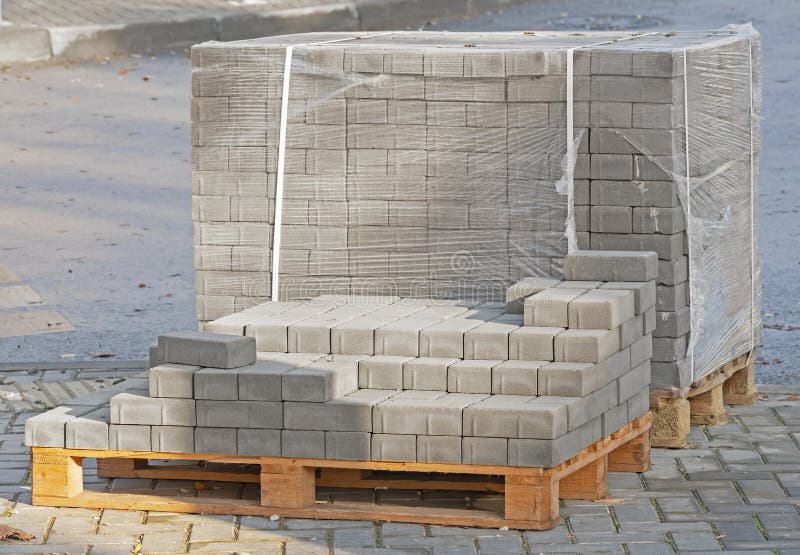 Bricks on Construction Site Stock Image - Image of rectangle ...