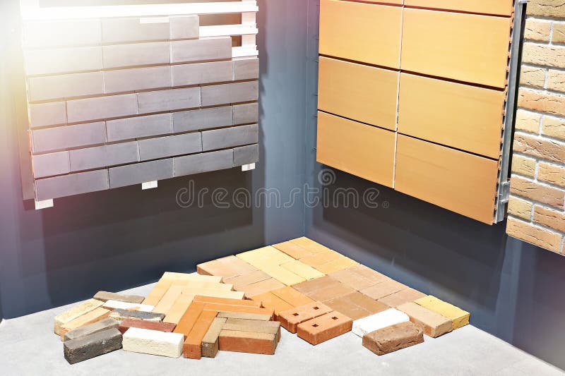 Bricks and Decorative Wall Panels Stock Photo - Image of stone, shop ...