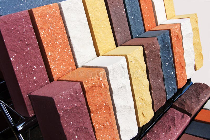 Bricks of Different Colors. Trade in Building Materials Stock Image ...