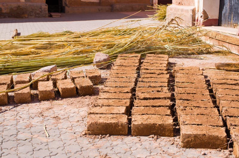 Sun dried adobe bricks stock image. Image of construction - 65255987