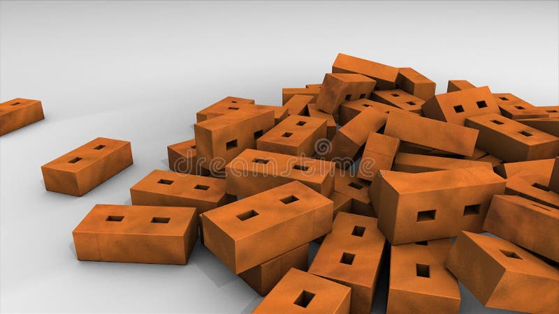 Bricks falling animation stock video. Video of matte - 203688663