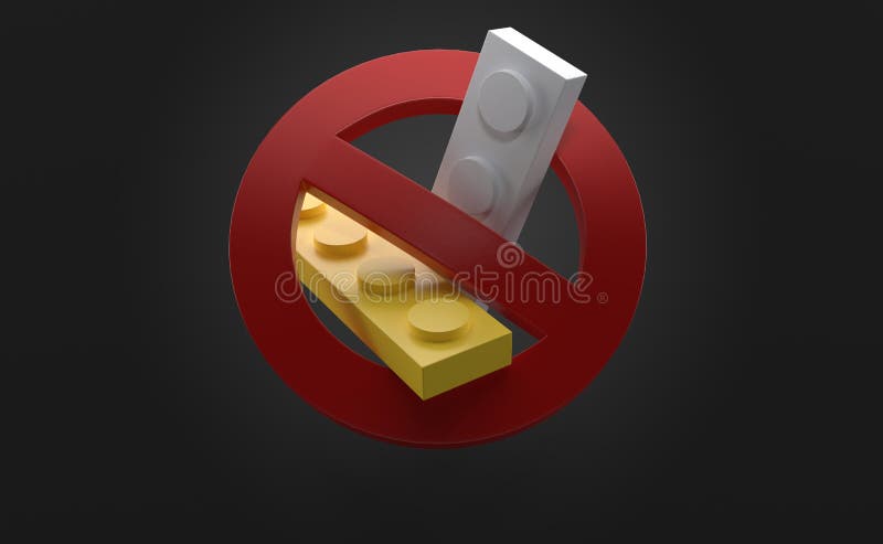 Bricks with Forbidden Symbol Stock Illustration - Illustration of build ...