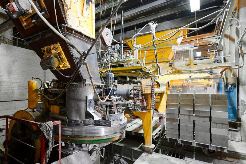 Bricks Forming Press at Factory for Silica Production Stock Image ...