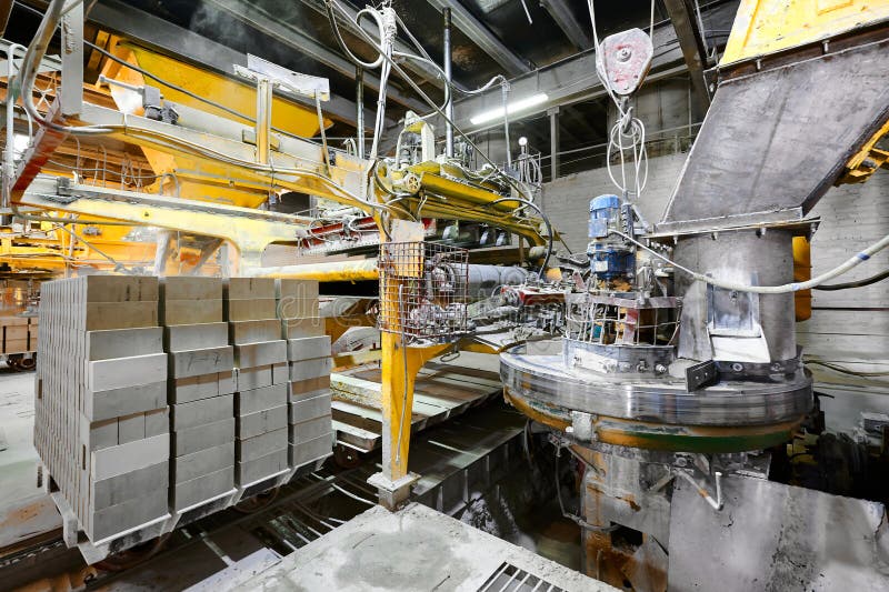 Bricks Forming Press at Factory for Silica Production Stock Image ...