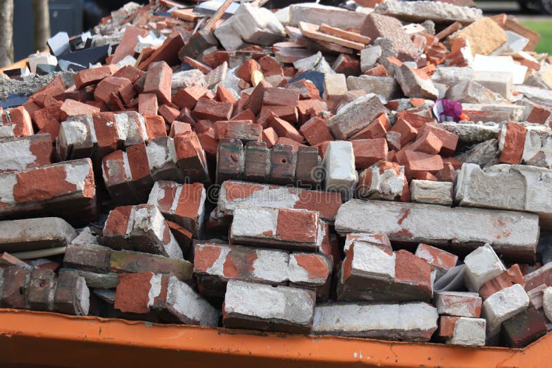 Bricks in a Garbage Dumpster Stock Image - Image of house, chute: 251229509
