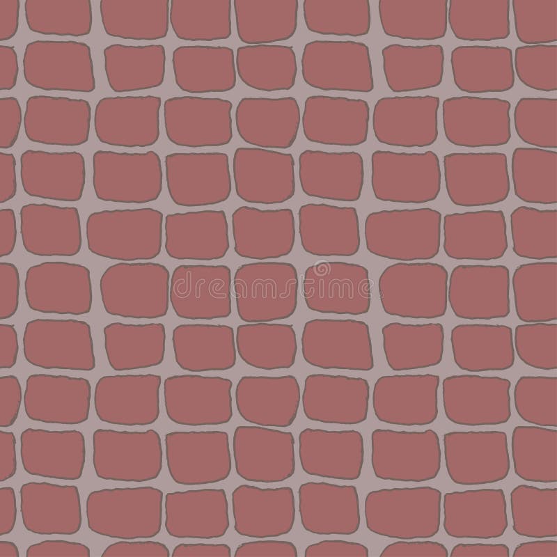 Bricks Handdrawn Seamless Brown Pattern. Vector Illustration. Stock ...
