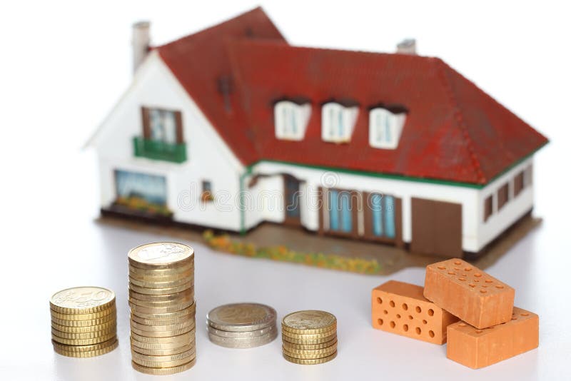 Bricks with house stock photo. Image of coin, build, blurred - 53009164