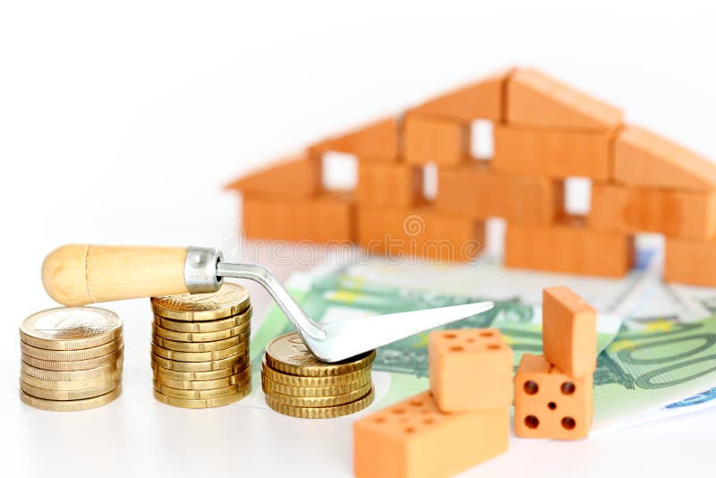 Bricks with house stock photo. Image of coin, build, blurred - 53009164