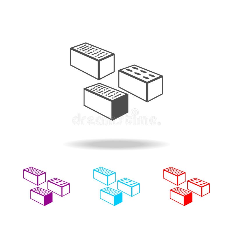 Bricks Icon. Elements of Construction Materials in Multi Colored Icons ...