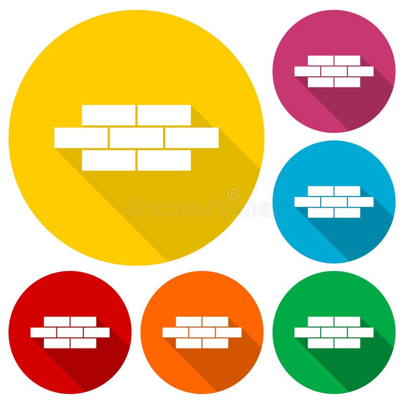 Bricks icons set stock vector. Illustration of pieces - 132953187
