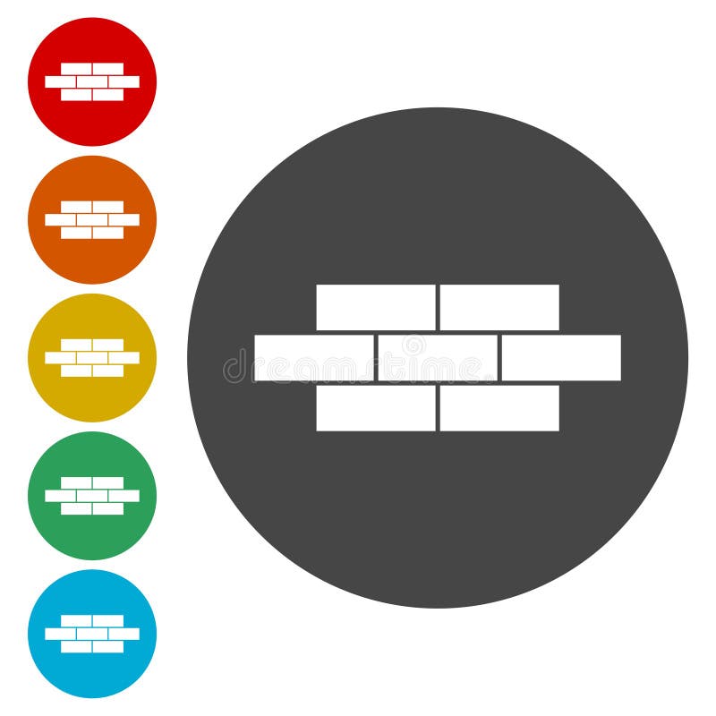Bricks icons set stock vector. Illustration of pieces - 132953187