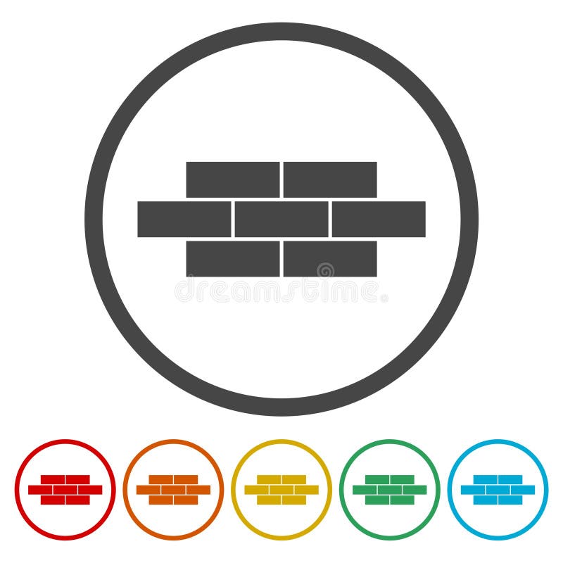 Bricks icons set stock vector. Illustration of industry - 139949321