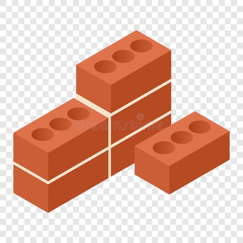 Bricks isometric 3d icon stock vector. Illustration of isometric - 79696960