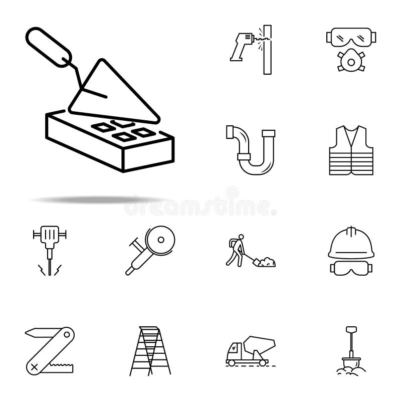 Bricks White Brick Icon Set Stock Illustrations – 717 Bricks White ...