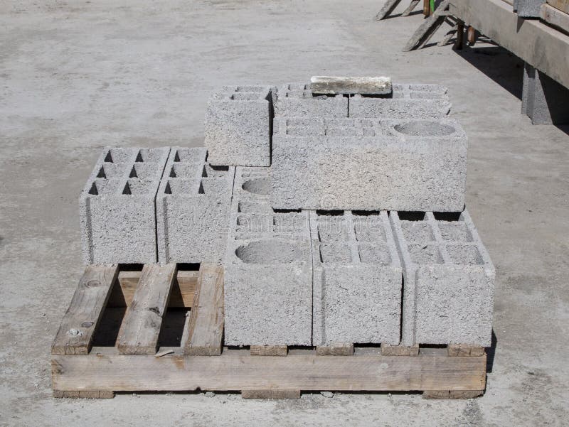 Foam Blocks Lie on Pallets at the Construction Site Stock Image - Image ...