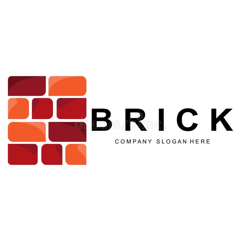 Bricks Logo Design, Material Stone Illustration Vector, Building ...