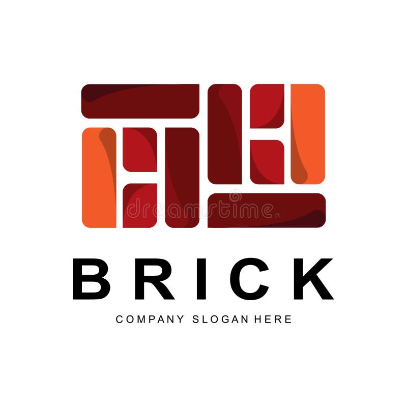 Bricks Logo Design, Material Stone Illustration Vector, Building ...