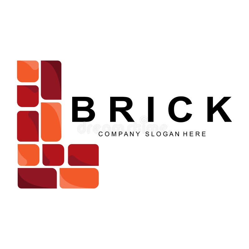 Bricks Logo Design, Material Stone Illustration Vector, Building ...