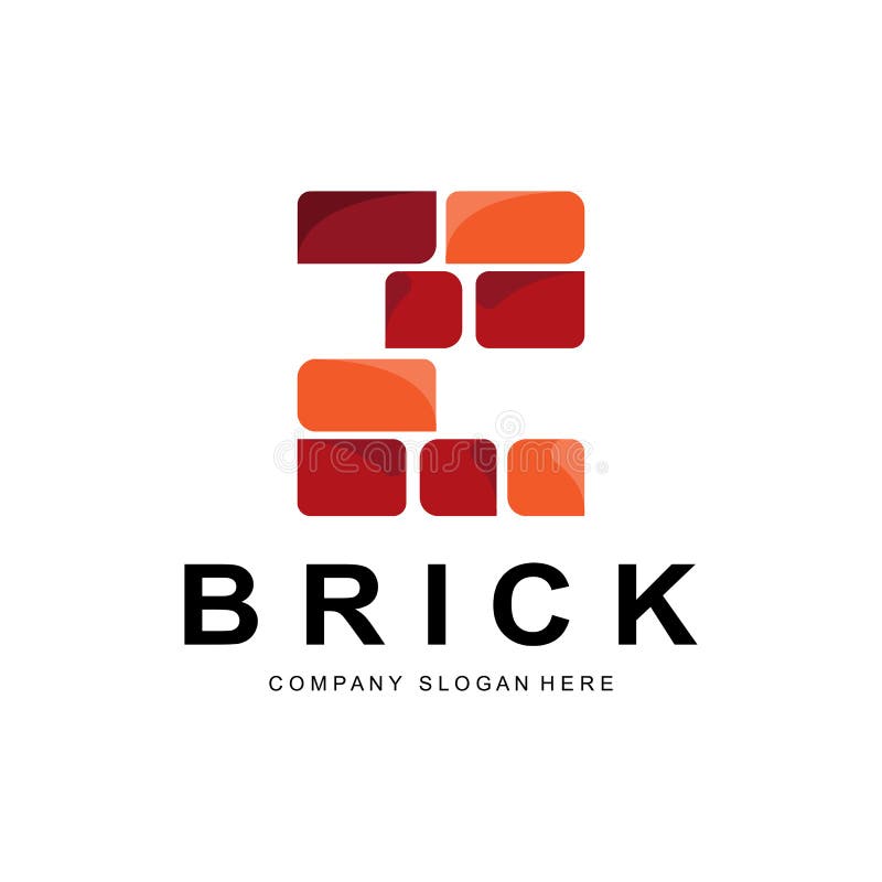 Bricks Logo Design, Material Stone Illustration Vector, Building ...