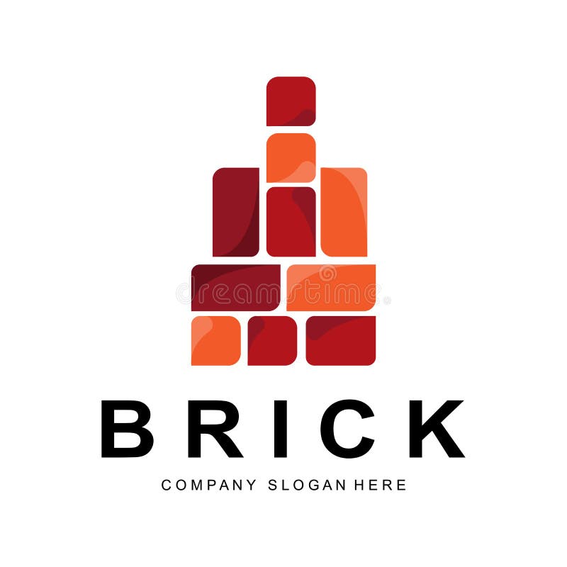 Bricks Logo Design, Material Stone Illustration Vector, Building ...