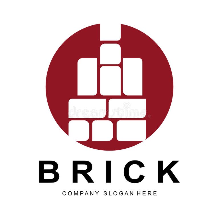Bricks Logo Design, Material Stone Illustration Vector, Building ...