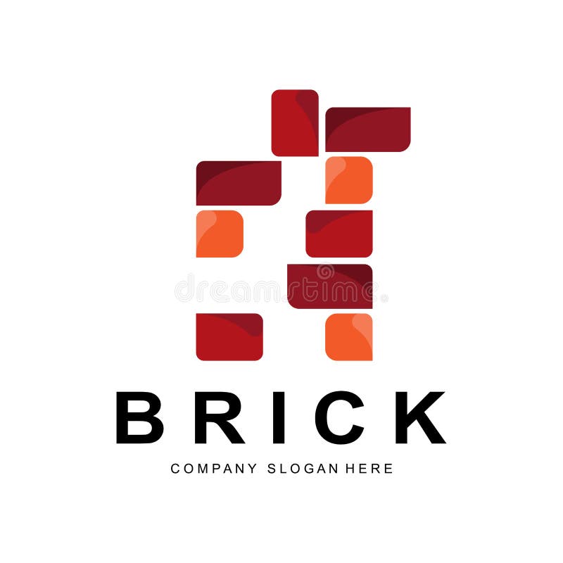 Bricks Logo Design, Material Stone Illustration Vector, Building Construction Icon Stock Vector ...