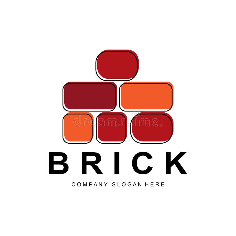 Bricks Logo Design, Material Stone Illustration Vector, Building ...
