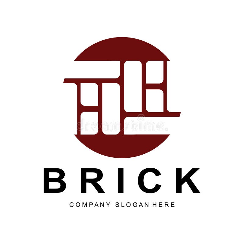 Bricks Logo Design, Material Stone Illustration Vector, Building ...