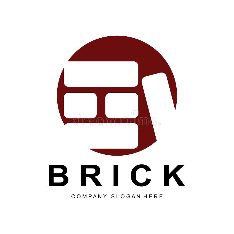 Bricks Logo Design, Material Stone Illustration Vector, Building ...
