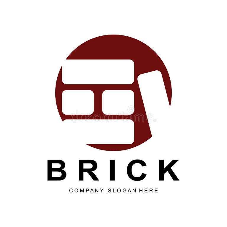 Bricks Logo Design, Material Stone Illustration Vector, Building ...
