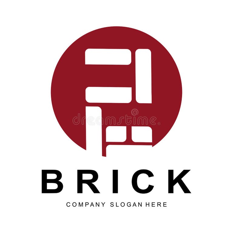 Bricks Logo Design, Material Stone Illustration Vector, Building ...
