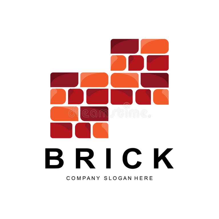 Bricks Logo Design, Material Stone Illustration Vector, Building ...