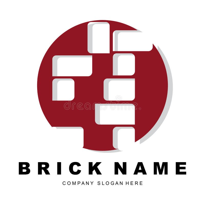 Bricks Logo Design, Material Stone Illustration Vector, Building Construction Icon Stock Vector ...