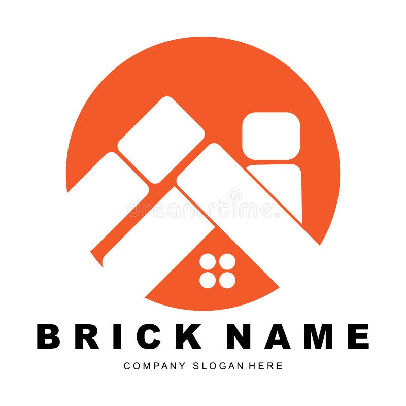 Bricks Logo Design, Material Stone Illustration Vector, Building ...